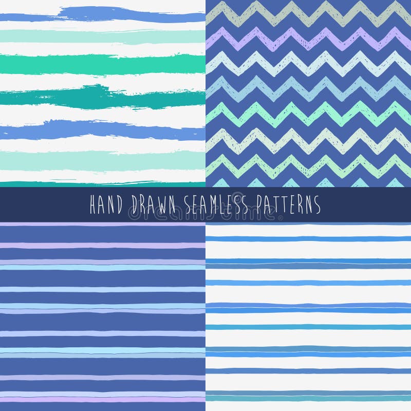 Set of Abstract Hand Drawn Patterns. Stock Illustration - Illustration ...