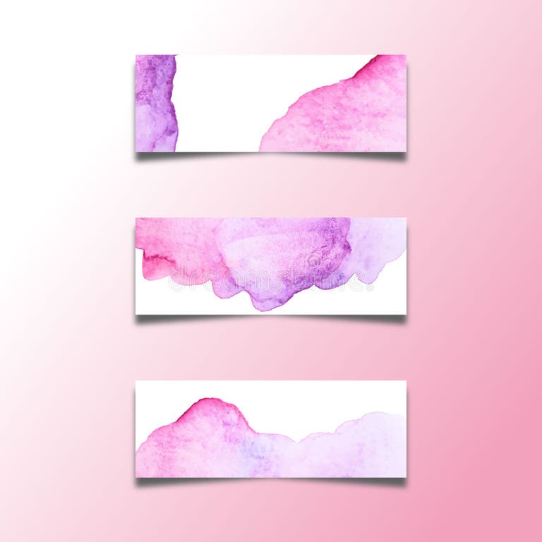Set of Abstract Header Banners with Watercolors Stains Eps10 Vector ...
