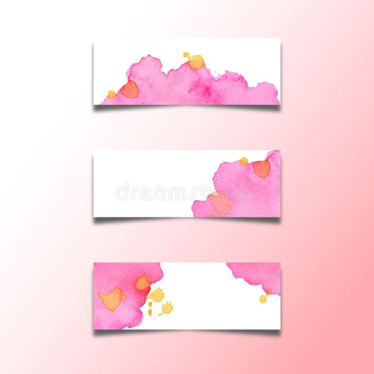 Set of Abstract Header Banners with Watercolors Stains Eps10 Vector ...