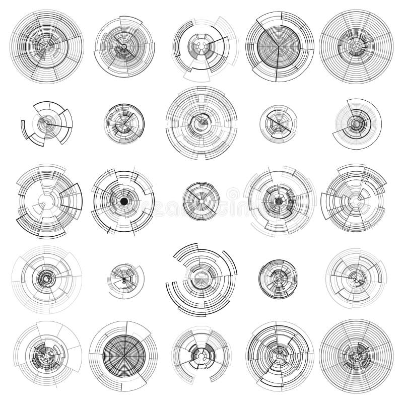 Set of Abstract Hud Elements Isolated on White Background. High Tech ...