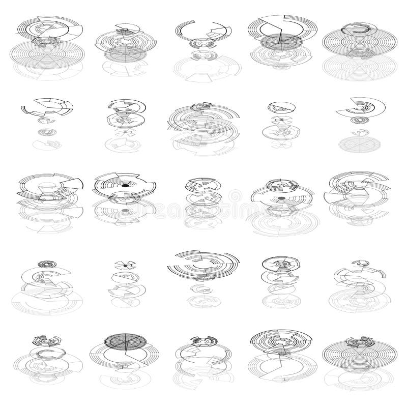 Set of Abstract Hud Elements Isolated on White Background. High Tech ...