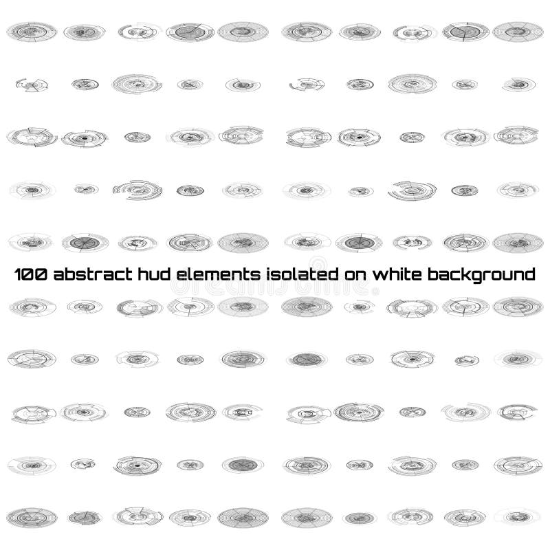 Set of Abstract Hud Elements on White Background. High Tech, Virtual ...