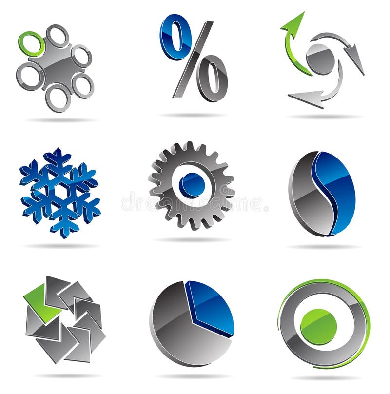 Set of abstract icons stock vector. Illustration of geometric - 11960303