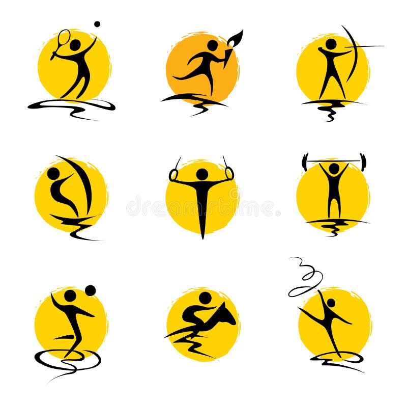 Athletics symbols stock vector. Illustration of exercise - 25596909