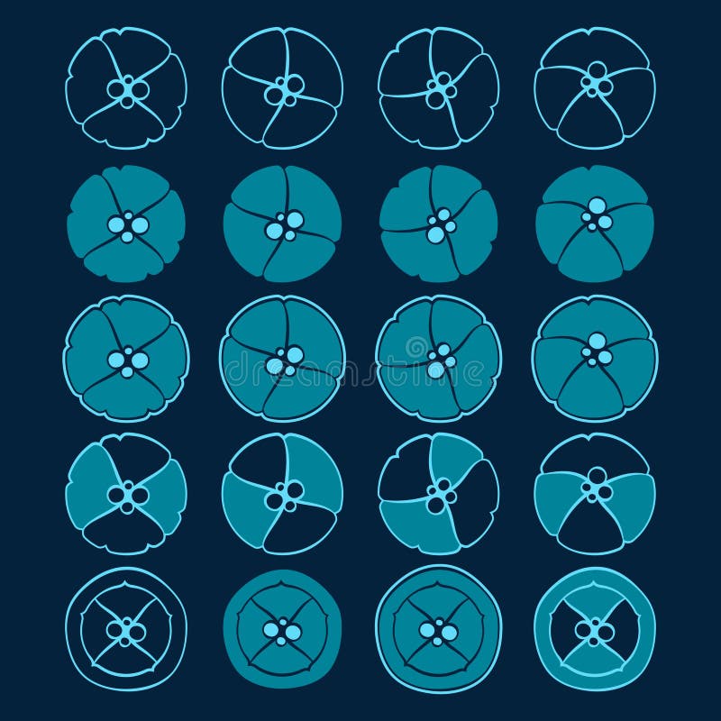 Set of Abstract Illustrations with Jellyfish. Isolated Vector Objects ...