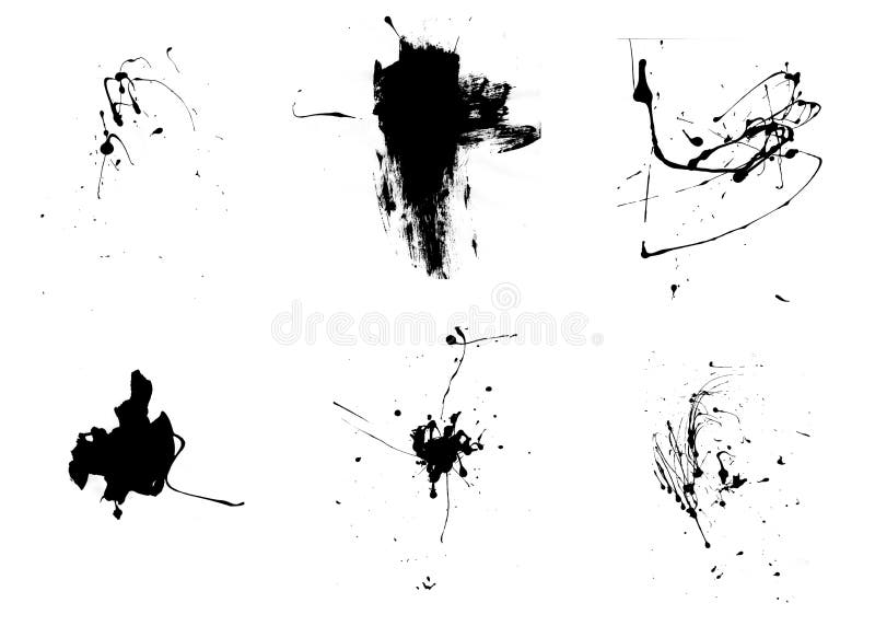 Set of Abstract Ink Brushes. Beautiful Brushes Collection Stock Vector ...