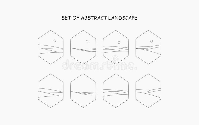 Set of Abstract Landscape. Abstract Line Landscape Stock Vector ...