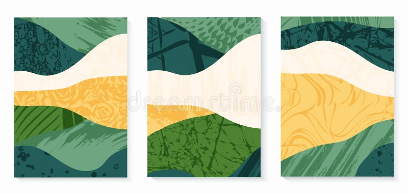 Set of Abstract Landscape Vector Background Illustration. Countryside ...
