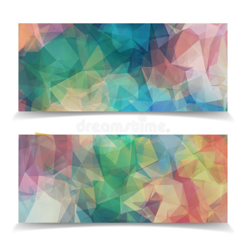 Set of Abstract Light Natural Triangular Polygonal Header Stock Vector ...