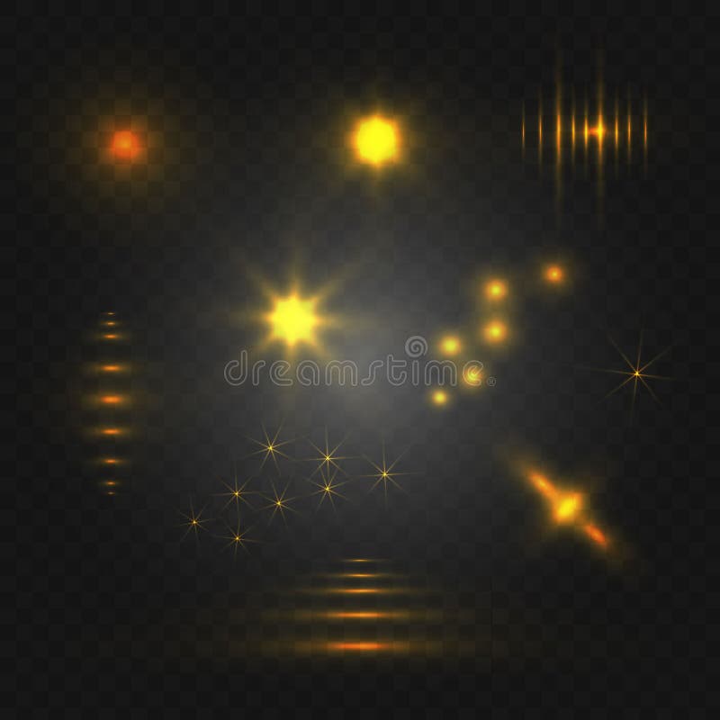 Set of Abstract Light. VECTOR Glowing Elements Stock Vector ...