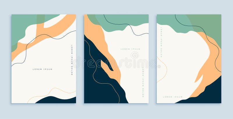 Set of Abstract Line Pattern Postern for Modern Backdrop Stock Vector ...