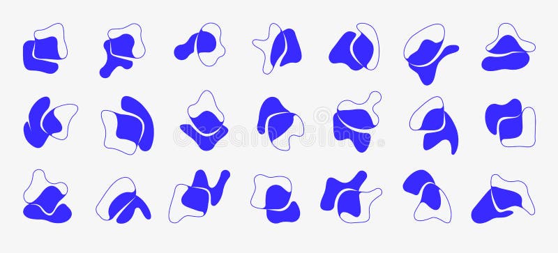 Set of Abstract Linear Cut Shapes, Dark Stains with Streaks Stock ...