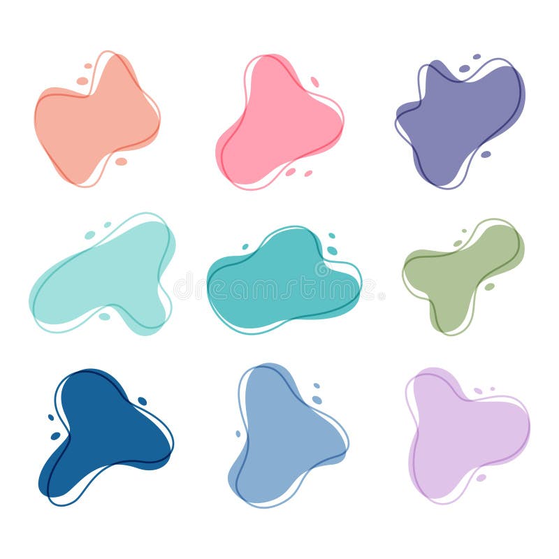 Set of Abstract Liquid Blob Shape Design Stock Vector - Illustration of ...