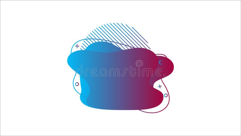 Set of Abstract Liquid Blue Shape. Fluid Banner Design with Dots, Lines ...