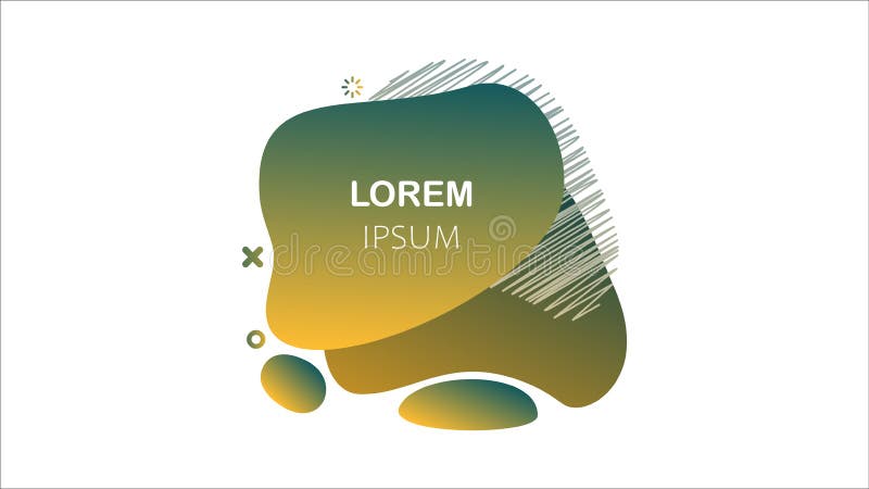 Set of Abstract Liquid Green Shape. Fluid Banner Design with Dots ...