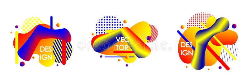 Set of Abstract Liquid Shape. Flat Geometric Design Stock Vector ...