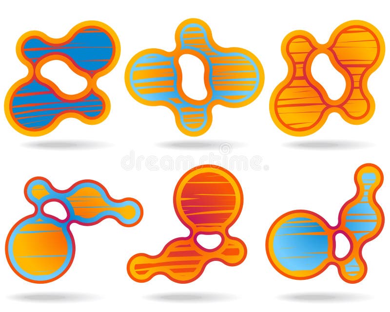 SET of ABSTRACT LOGO ELEMENTS Stock Illustration - Illustration of line ...