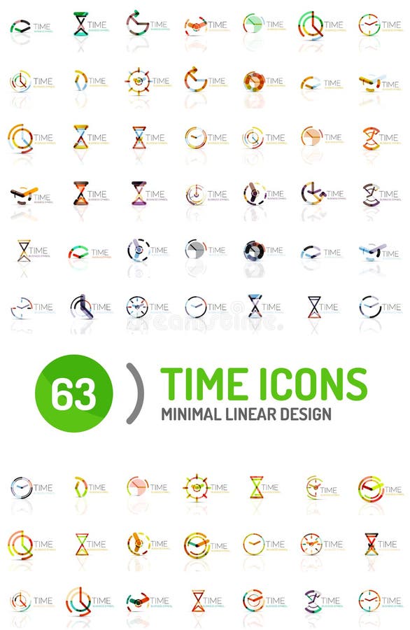Set of Abstract Logo Ideas, Time Concepts or Clock Business Icon ...