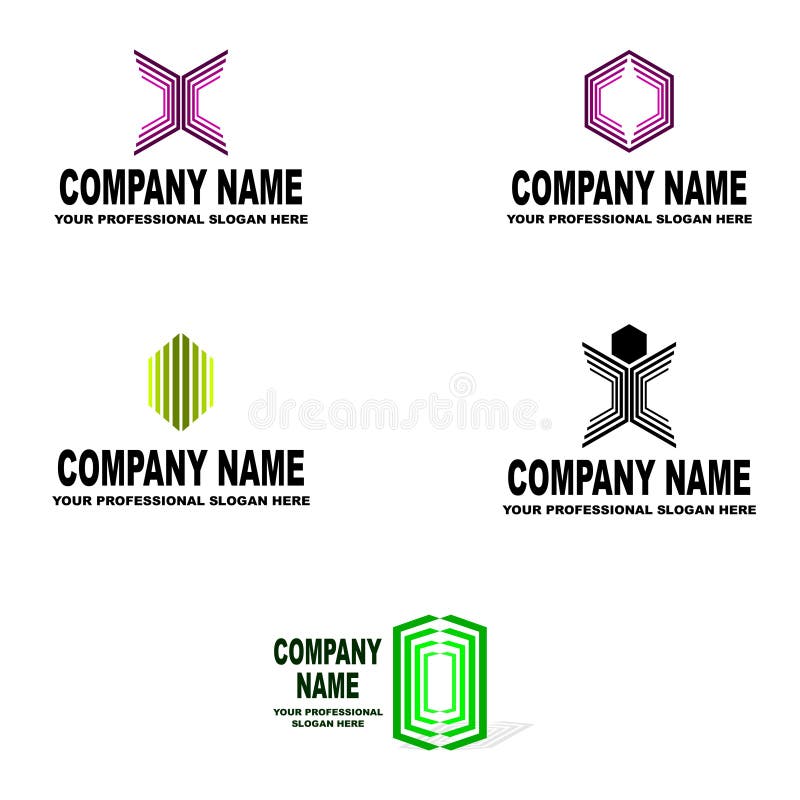 A Set of Abstract Logos in a Vector Stock Illustration - Illustration ...