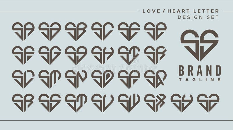 Set of Abstract Love Heart Letter S SS Logo Design Stock Vector ... Set of Abstract Love Heart Letter S SS Logo Design Stock Vector ...