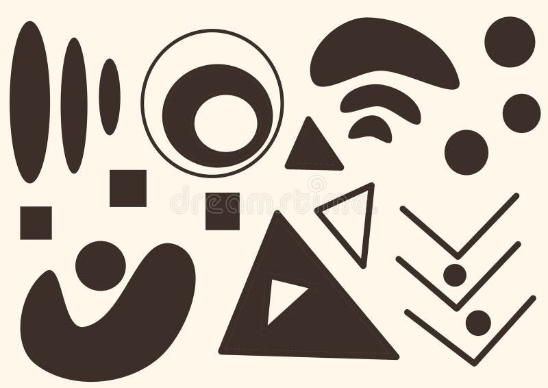 Set of Abstract Minimalistic Geometric Elements. Simple Various Shapes ...