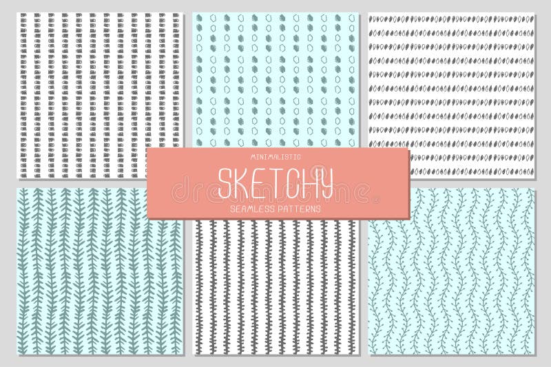 Set of 6 Abstract Minimalistic Seamless Patterns Stock Vector ...