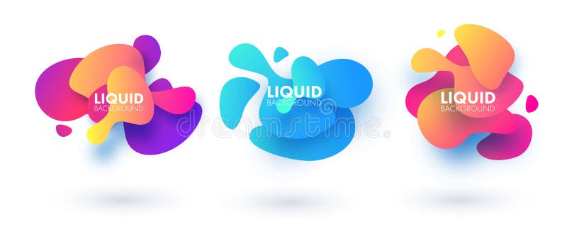 Set of Abstract Modern Graphic Elements. Dynamical Colored Forms and ...