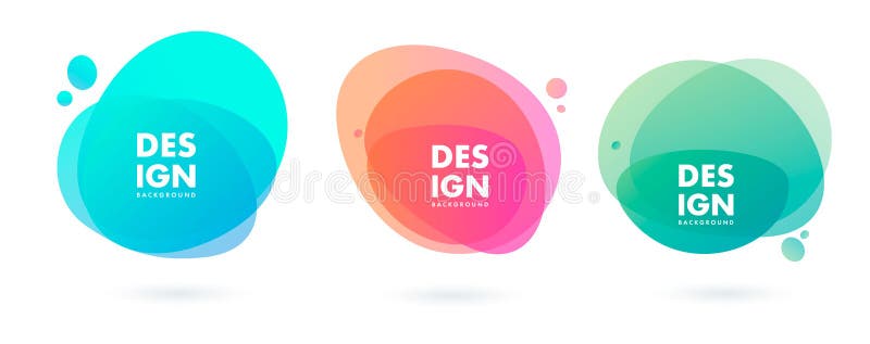 Set of Abstract Modern Graphic Elements. Dynamical Colored Forms and ...