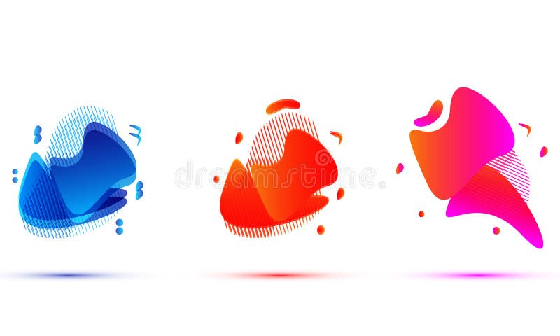 Set of Abstract Modern Graphic Elements. Dynamical Colored Forms and ...