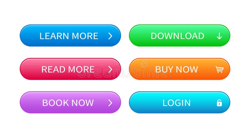 Set of Abstract Modern Interface Buttons Stock Vector - Illustration of ...