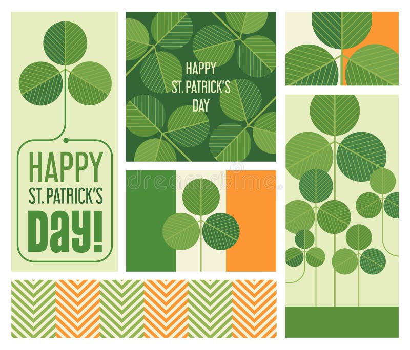 Abstract Modern St. Patrick`s Day Shamrock Design Stock Vector ...