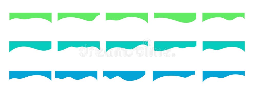 A Set of Abstract Modern Wavy Divider Shapes. Top Different Wave Bends ...
