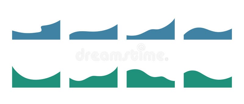 A Set of Abstract Modern Wavy Shapes of the Bottom Dividers, Different ...