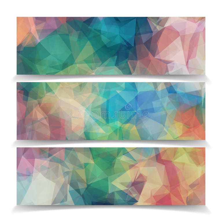 Set of Abstract ModernTriangular Polygonal Headers Stock Vector ...