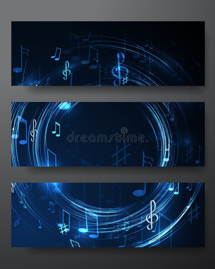 Music banners stock vector. Illustration of shiny, backgrounds - 8856129