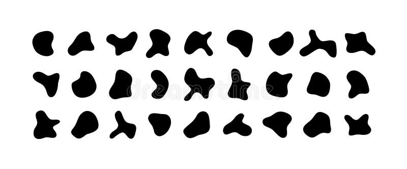 Set of Abstract Organic Shapes. Vector Random Oval Blobs Collection ...