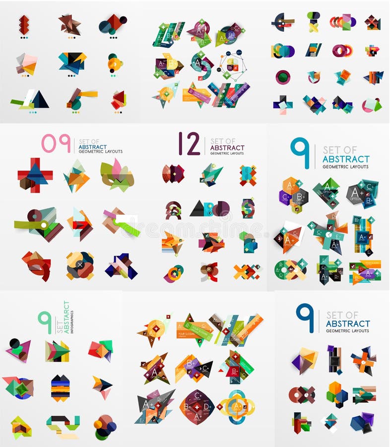 Set of Abstract Paper Elements, Infographics Stock Vector ...