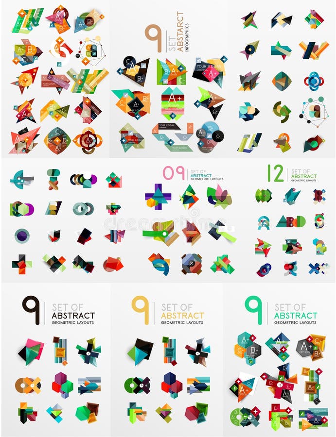 Set of Abstract Paper Elements, Infographics Stock Vector ...
