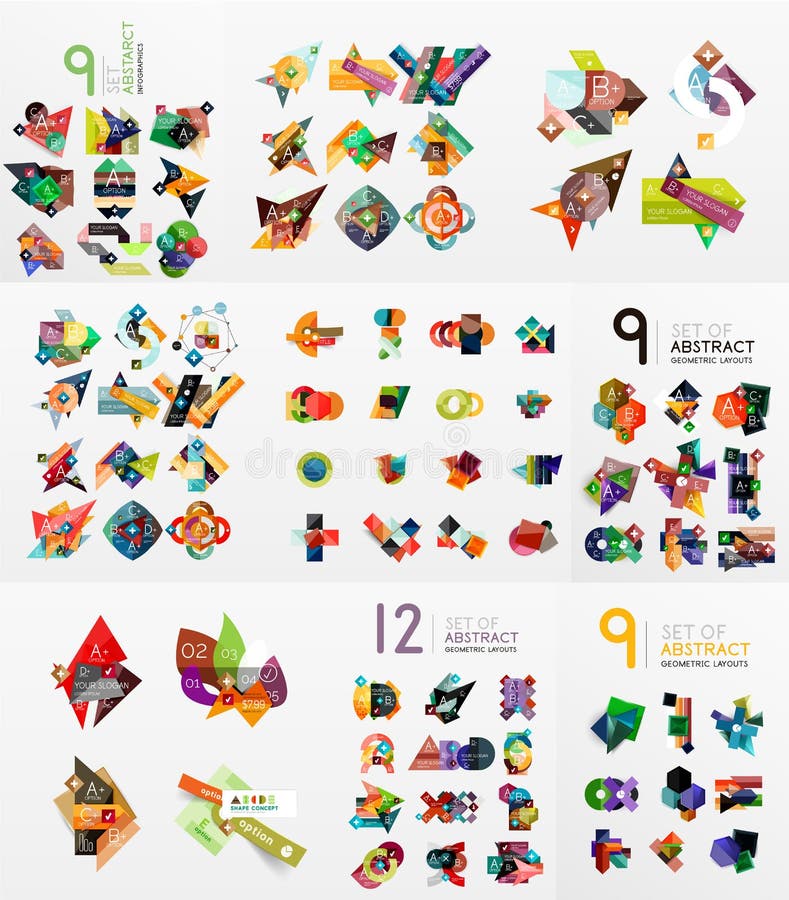 Set of Abstract Paper Elements, Infographics Stock Vector ...