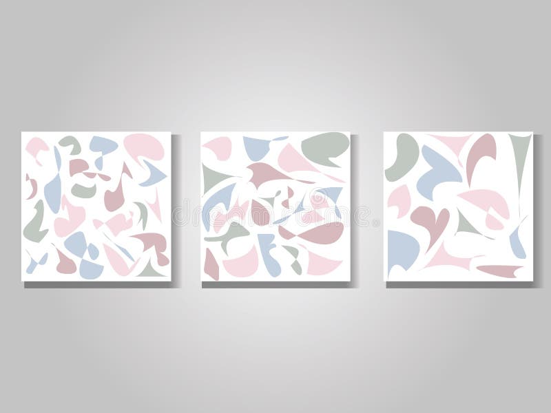 Set of Abstract Pattern in a Soft Natural Colours. Vector Illustration ...