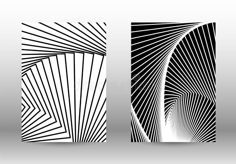Set of Abstract Patterns with Distorted Lines. Stock Illustration ...