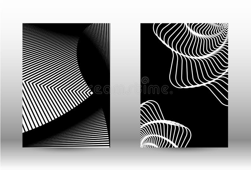Set of Abstract Patterns with Distorted Lines. Stock Vector ...