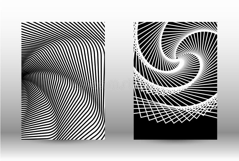 Set of Abstract Patterns with Distorted Lines. Stock Vector ...