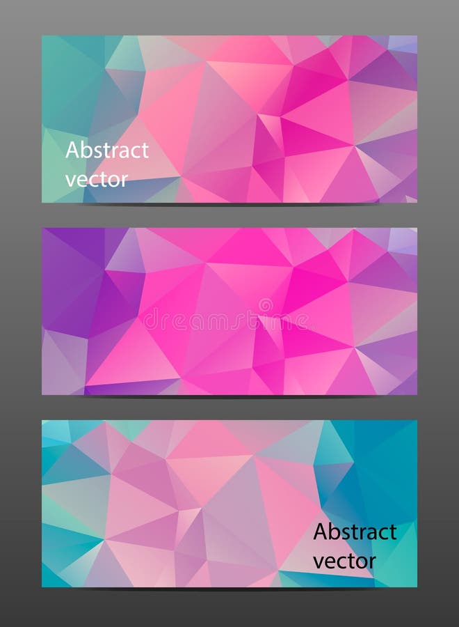 Set Abstract Polygonal Banner Stock Vector - Illustration of decorative ...