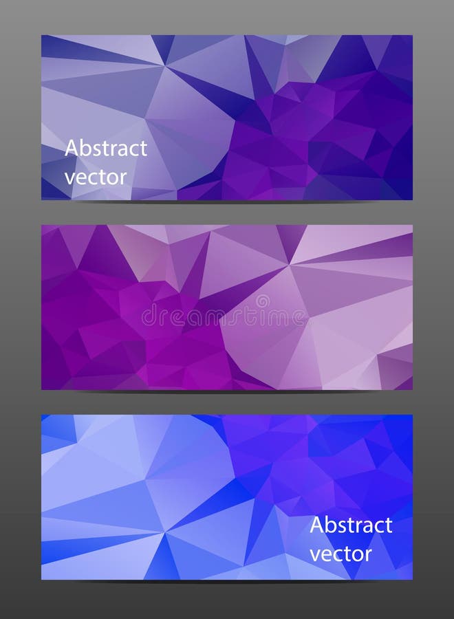 Set Abstract Polygonal Banner Stock Vector - Illustration of decorative ...