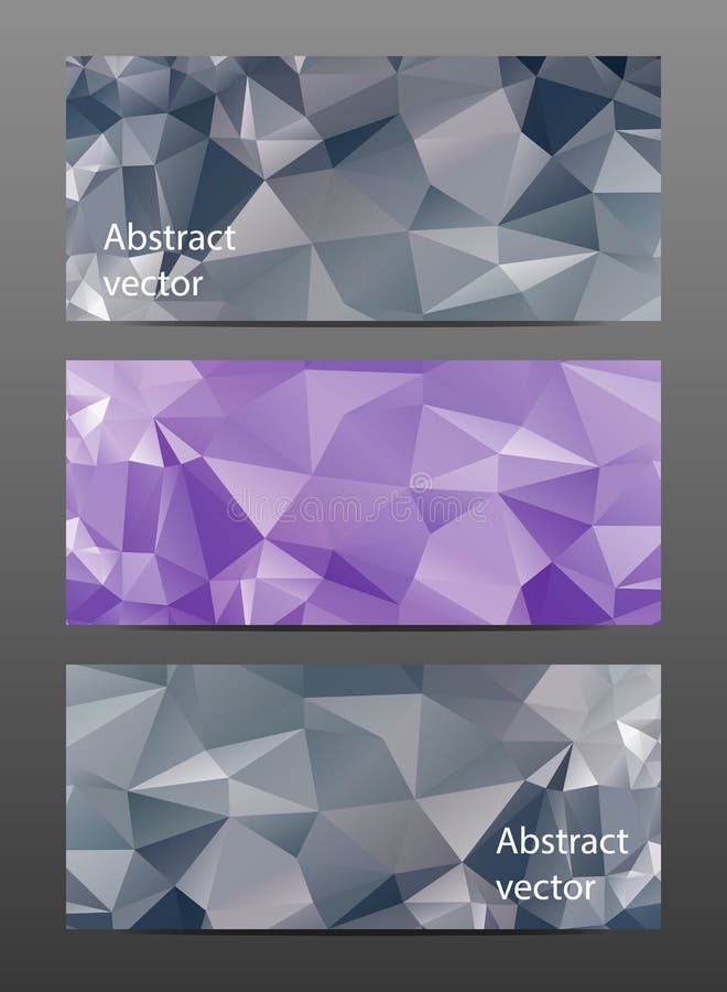 Set Abstract Polygonal Banner Stock Vector - Illustration of decorative ...