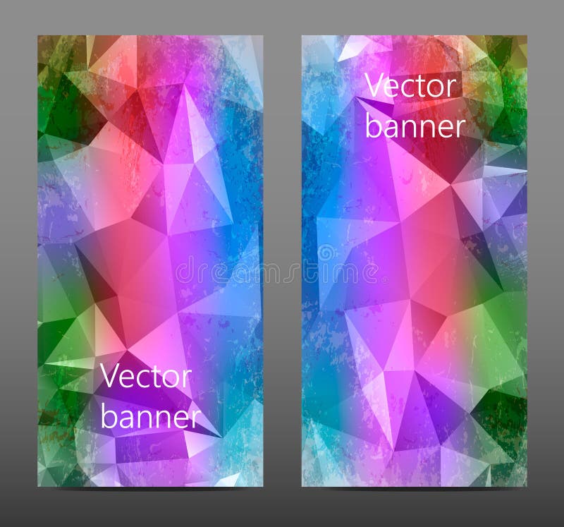 Set Abstract Polygonal Banner Stock Vector - Illustration of decorative ...