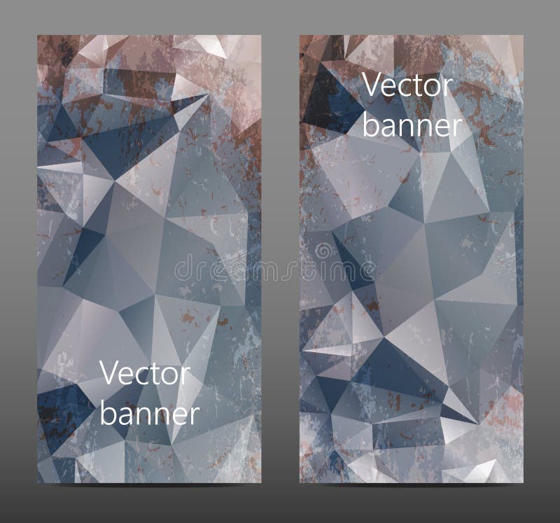 Set Abstract Polygonal Banner Stock Vector - Illustration of decorative ...