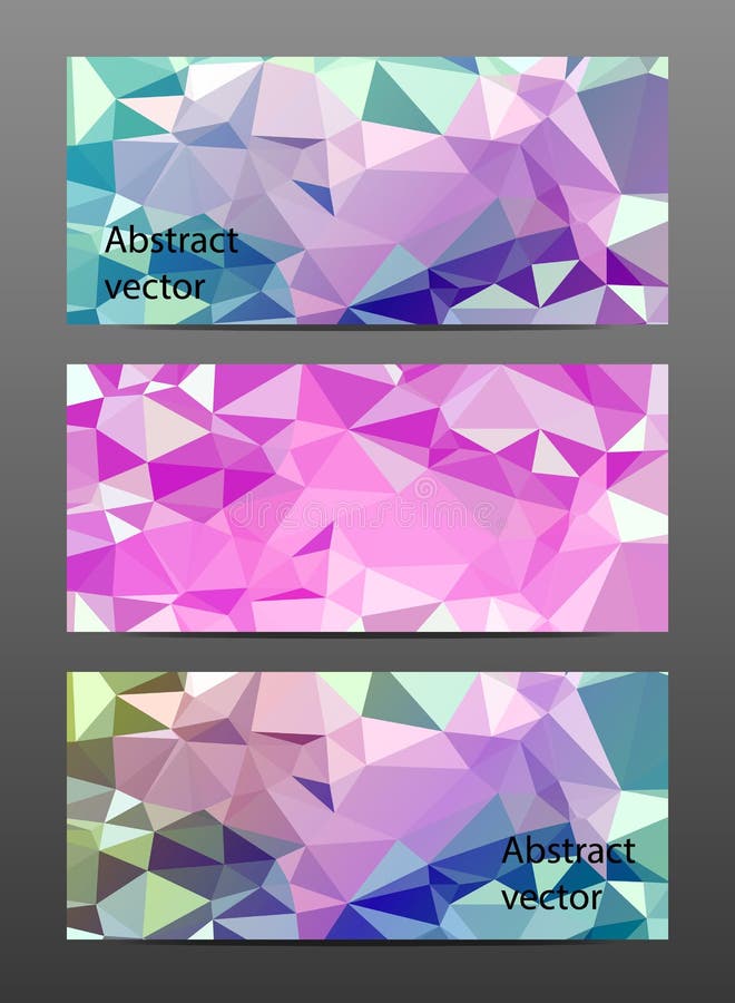 Set Abstract Polygonal Banner Stock Vector - Illustration of decorative ...