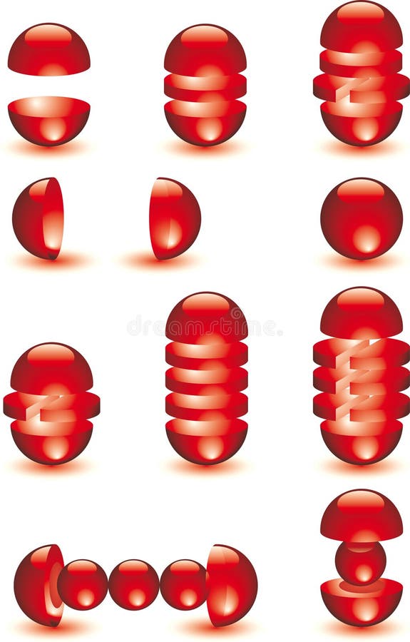 Set of abstract red balls stock vector. Illustration of shiny - 5967759